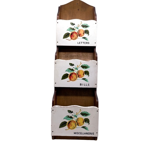 Vintage | Accents | Vintage Wooden Letter Bill Holder Wall Organizer ...